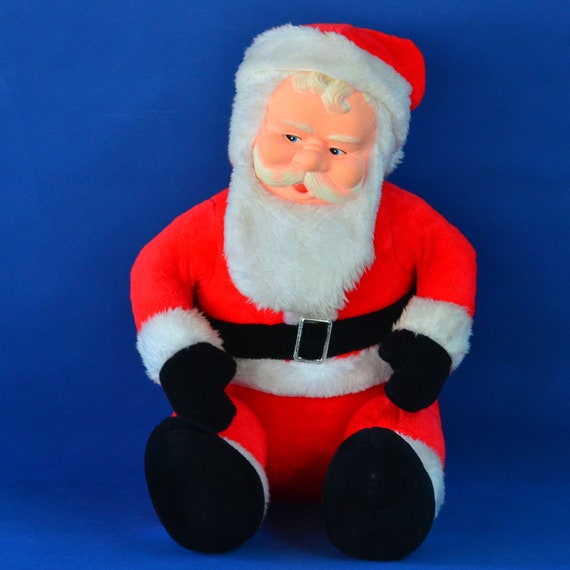 Vintage Large Superior Toy Seated Santa Claus Plush Stuffed Christmas Doll Christmas Decor Holiday Decoration Whimsical Kitsch Etsy UK