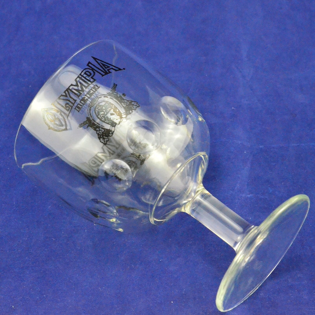 Vintage Olympia Beer Thumbprint Stemmed Goblet 14 Oz Olympia Brewing ...