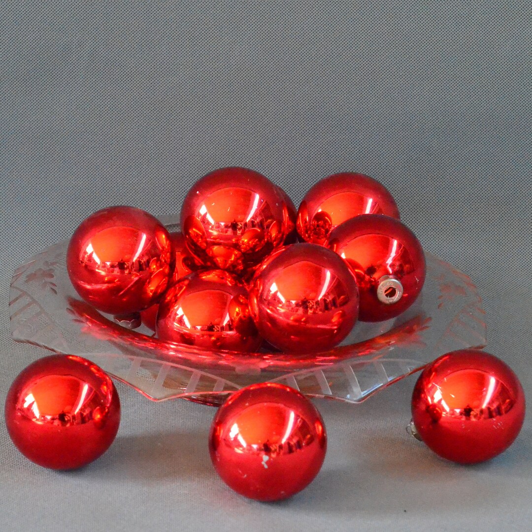 Set of 12 Holiday Classic From Rauch Red Mercury Glass Christmas Globe ...