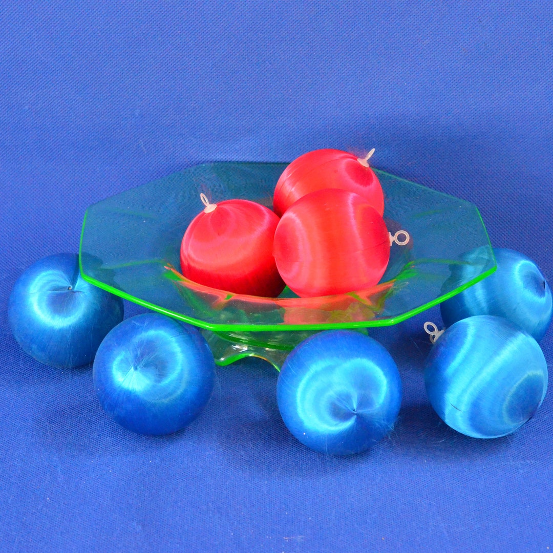 Blue & Red Unbreakable Decorative Christmas Tree Ornaments – Satin ...