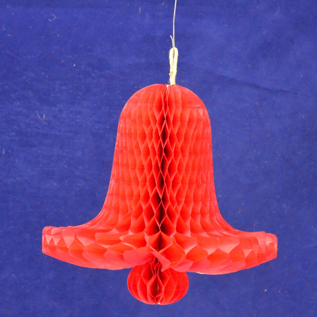 Vintage Hallmark Crepe Paper Honeycomb Red Bell Shaped 3D Fold Out ...