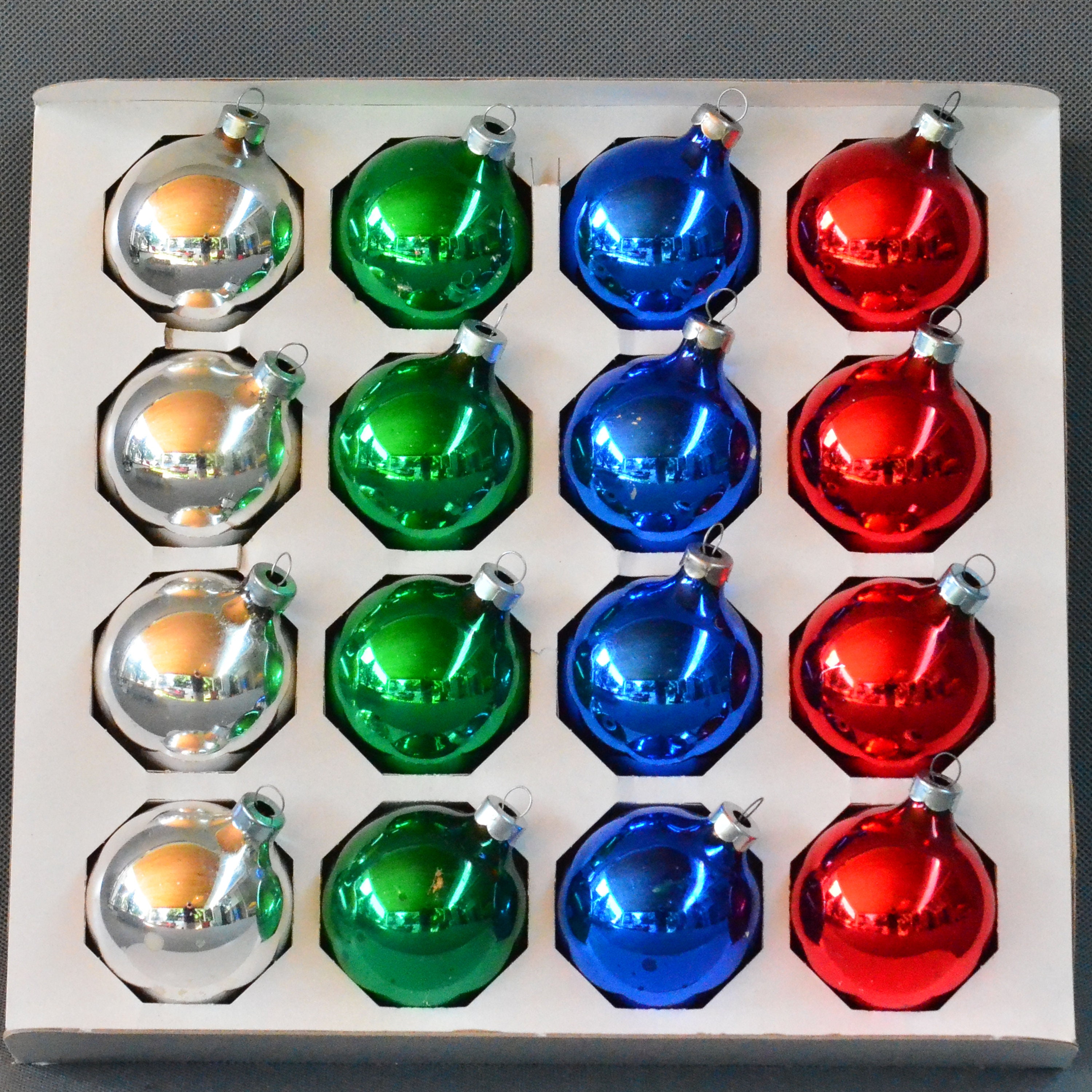 Set of 16 Rauch Holiday Classics Multi Color Mercury Glass Christmas ...