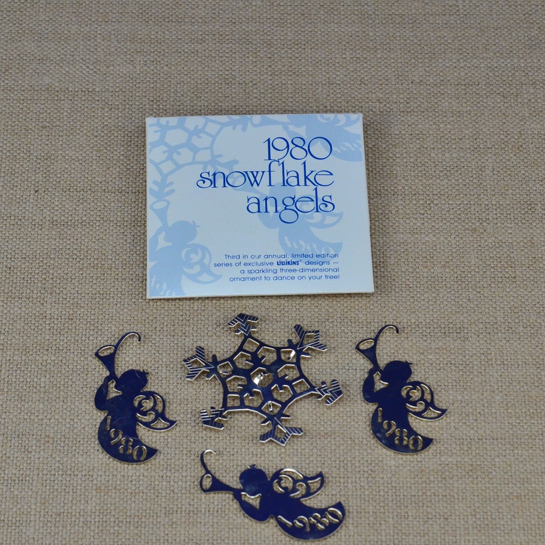 Vintage Lillikins 1980 Snowflake Angels Christmas Ornament - Brass ...
