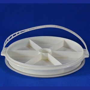 White Tupperware Party Susan Divided Veggie Serving Dish/tray 405 With ...