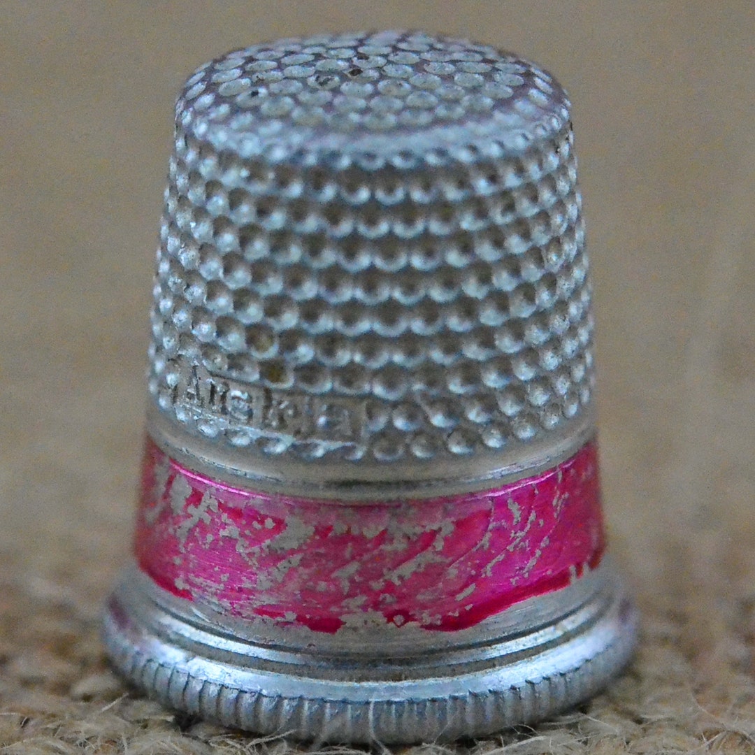 Rare Antique Childs Aluminum Thimble - Indented Dot Dimple Pattern With ...