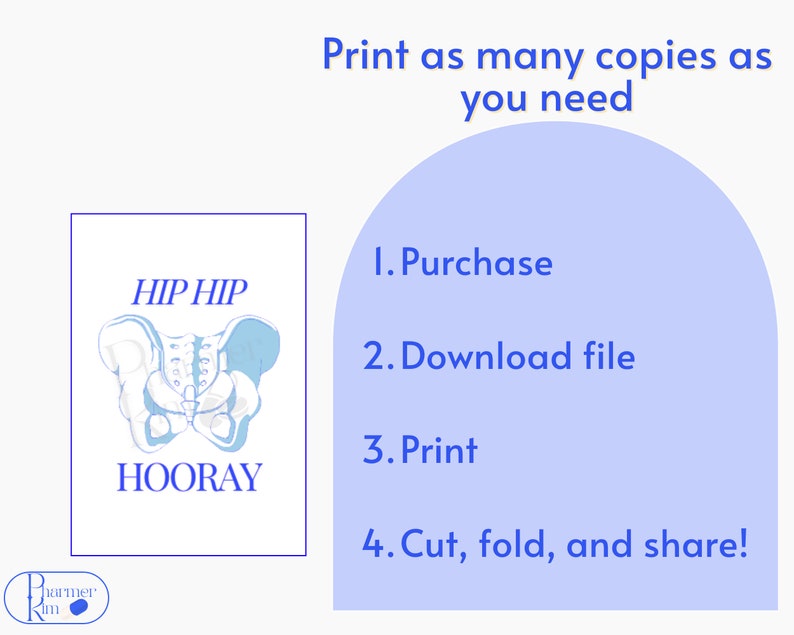 Hip Hip Hooray Card | Printable Medical Humor Card for Doctors, Nurses ...