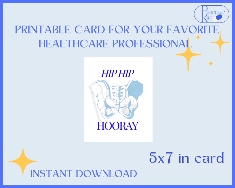 Hip Hip Hooray Card | Printable Medical Humor Card for Doctors, Nurses ...