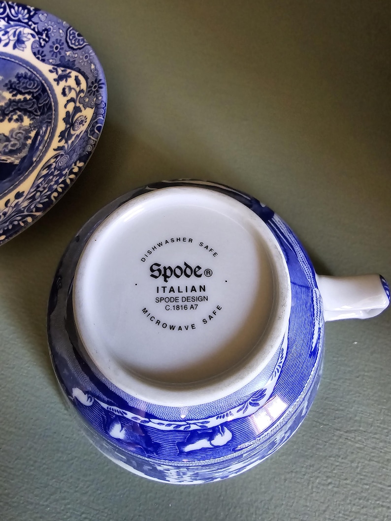 Spode Blue Italian Tea Cup & Saucer - Etsy