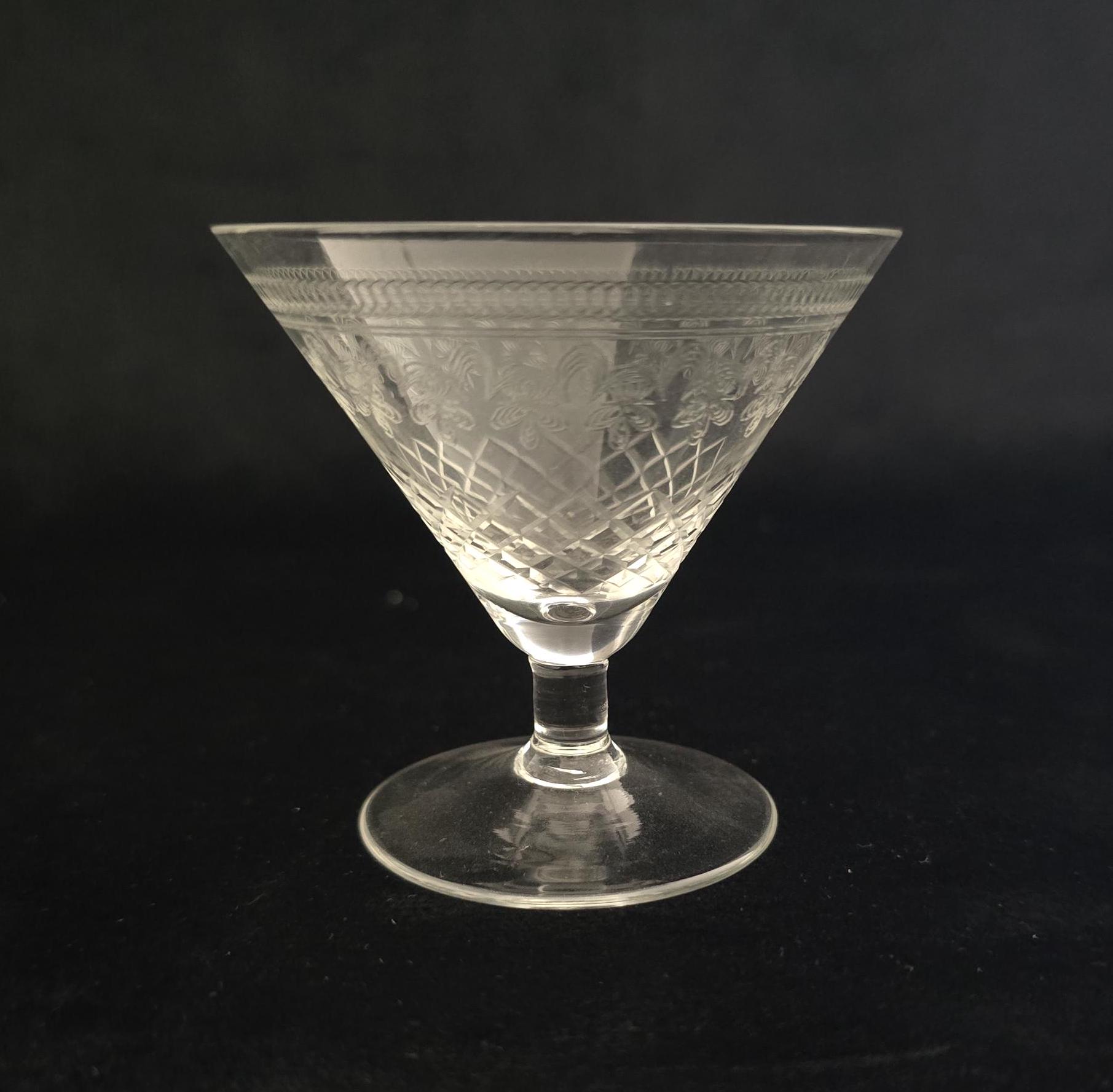 Art Deco Pall Mall Cut and Etched 1920s Cocktail Glass 2 1/2 65mm 1st ...