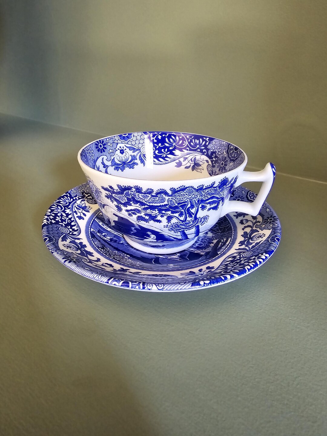 Spode Blue Italian Tea Cup & Saucer - Etsy