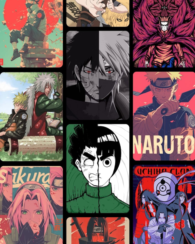 100 Naruto Anime Posters Bundle | Digital Wall Art Set | Shippuden ...