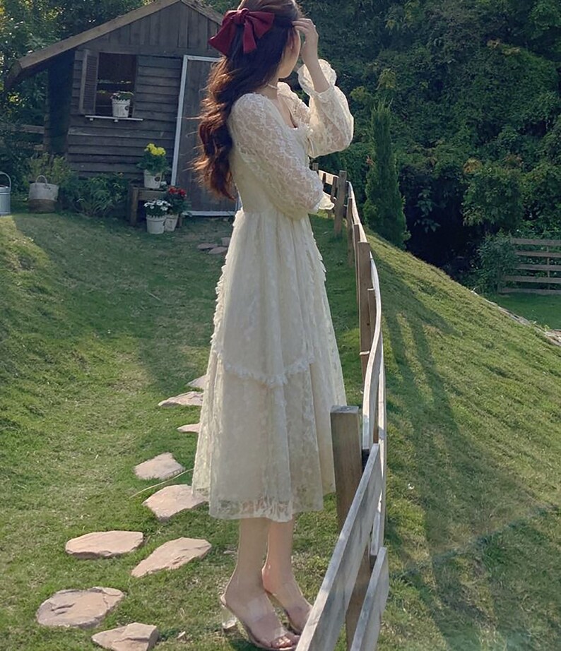 Vintage Tea Break Lace Fairy Dress, Corset Dress, French Princess Dress ...