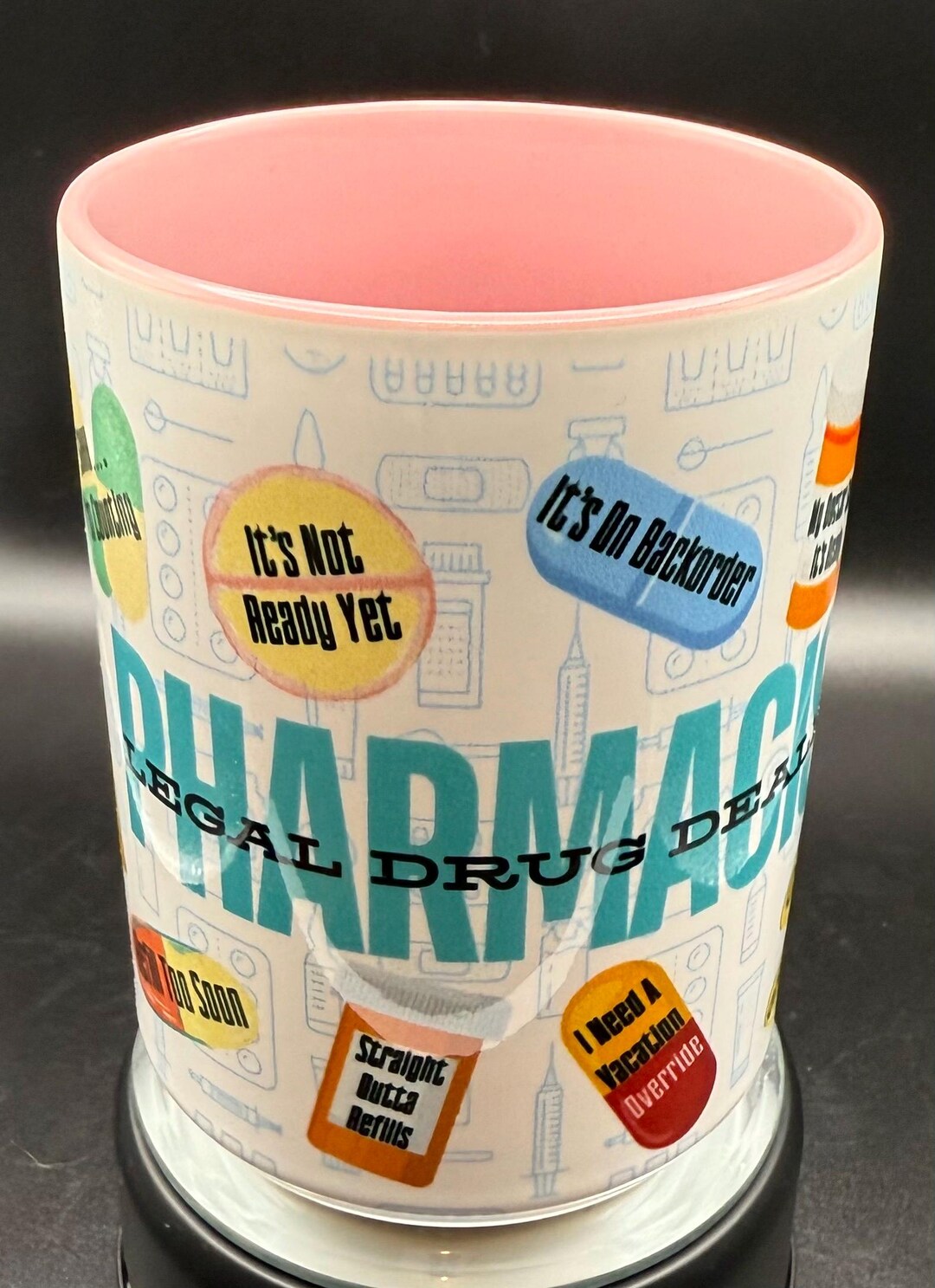 Pharmacist Legal Drug Dealer Mug, 15oz Pink Interior -pharmacy Humor Coffee Mug - Etsy