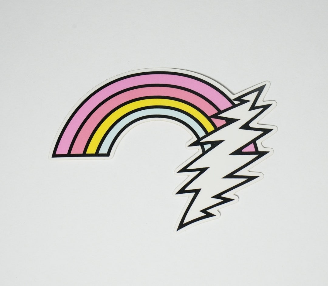 Trixy Starr X Grateful Dead Rainbow Bolt Sticker - Etsy