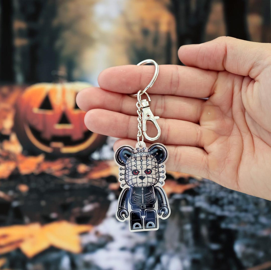 Pinhead Teddy Berbrick Inspired Horror Icon Keychain 2 Collectible ...