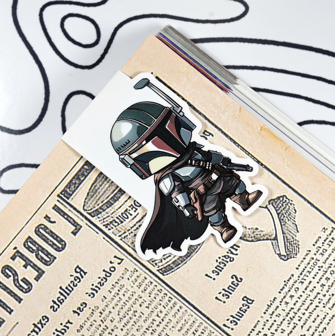 Mandalorian Magnetic Bookmark, Star Wars Page Marker, Bounty Hunter ...