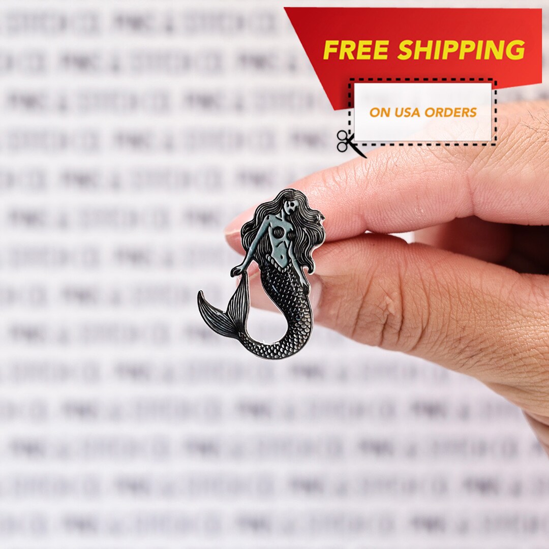 Gothic Mermaid Siren Skeleton Pin Dark Fantasy Acrylic Pin, Nautical ...