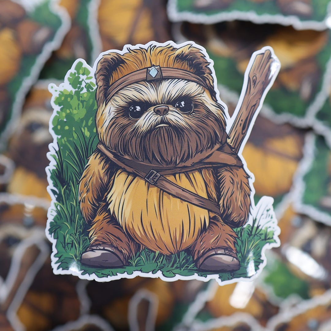 Cute Chibi Ewok Sticker Handmade Custom Vinyl Decal for Personalized ...