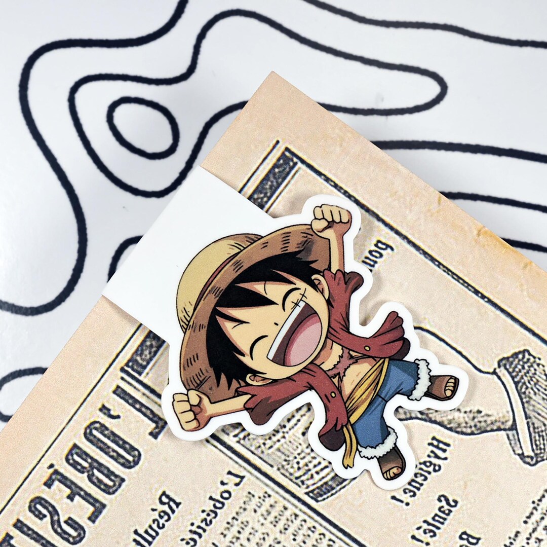 Luffy Magnetic Bookmark, One Piece Page Marker, Anime Stationery, Straw ...