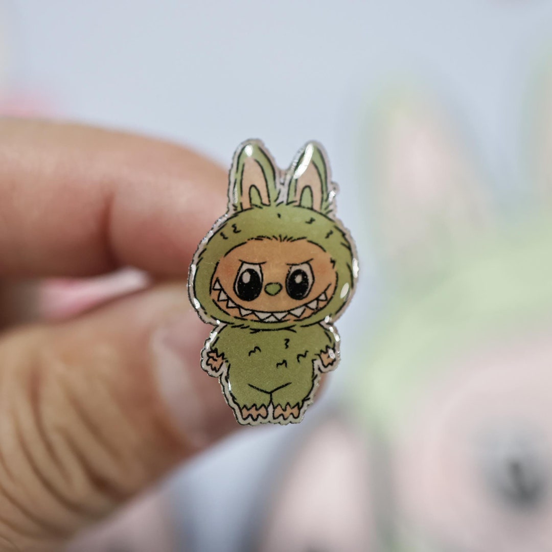 Green Grape Labubu Pin, UV Resin Pin, Handmade Custom Gift ...