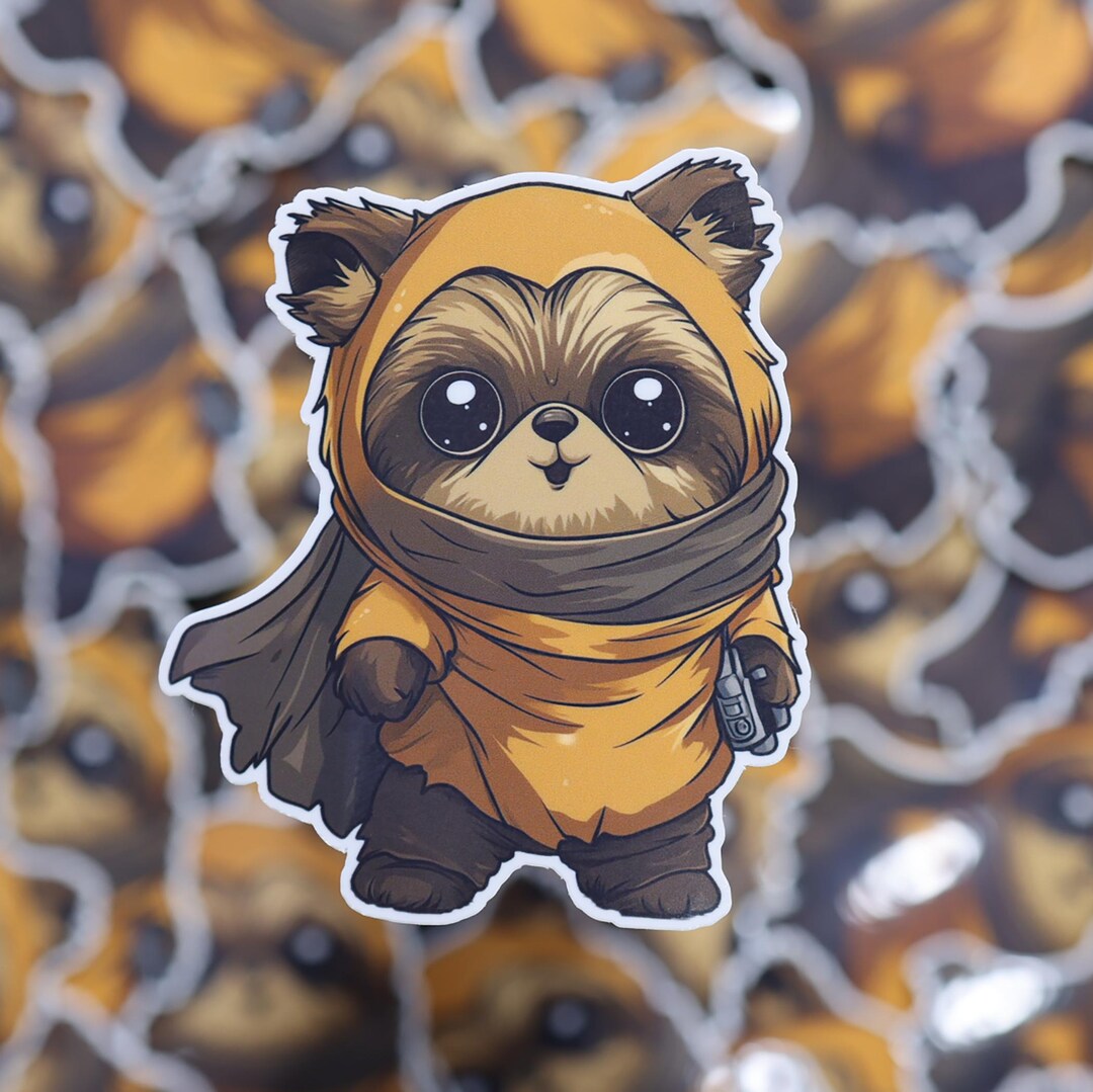 Cute Chibi Ewok Sticker Handmade Custom Vinyl Decal for Personalized ...