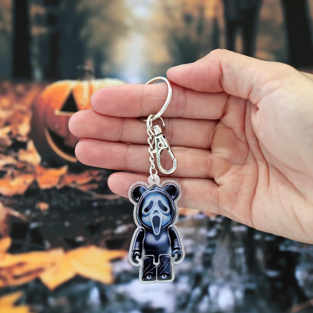 Ghostface Teddy Berbrick Inspired Horror Icon Keychain 2 Collectible ...