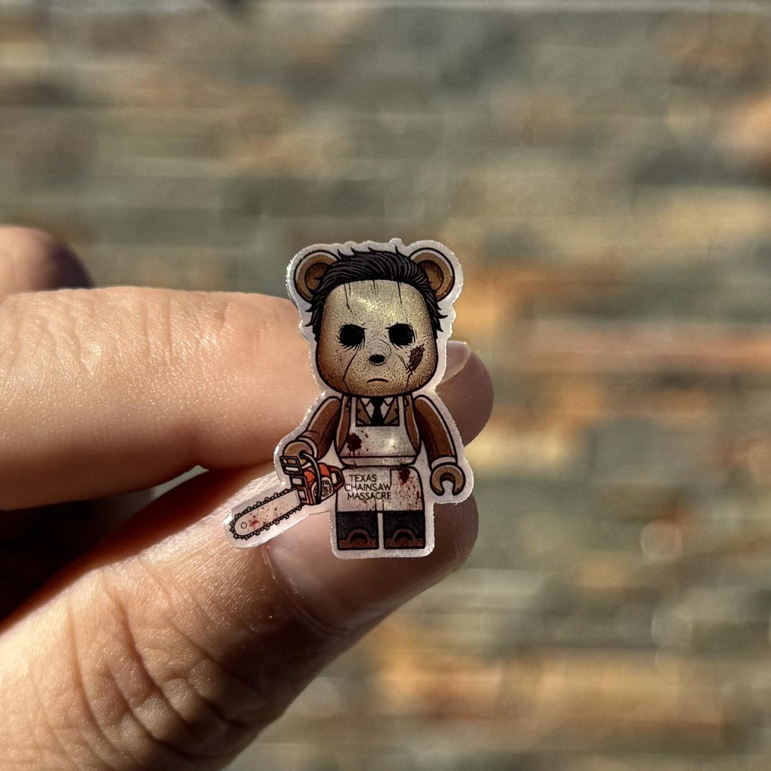 Leatherface Pin, Bearbrick Inspired Horror Icon Pins, for Halloween ...