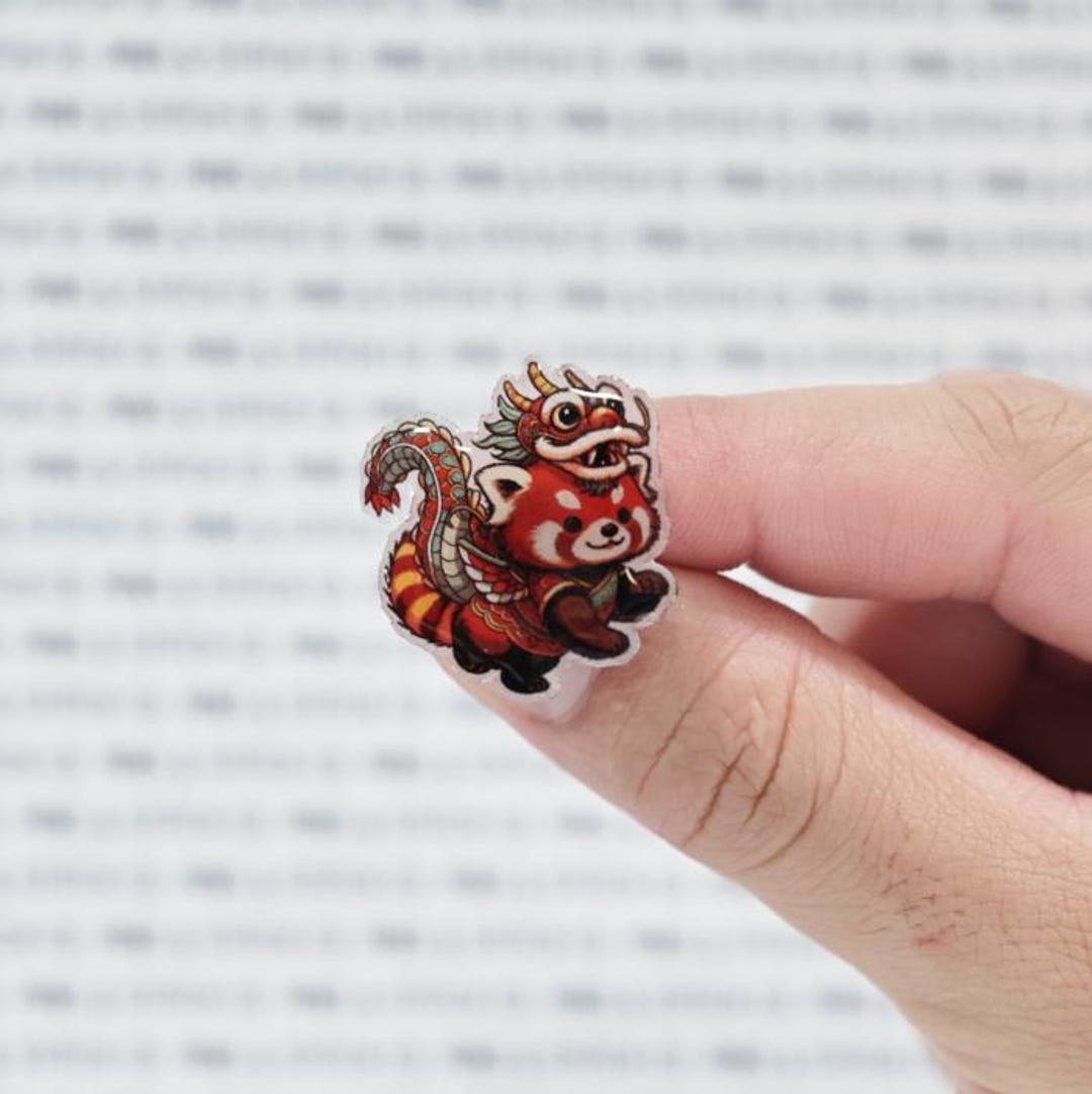 Red Panda Dragon Pin UV Resin Halloween Lapel Pin Adorable Collectible ...