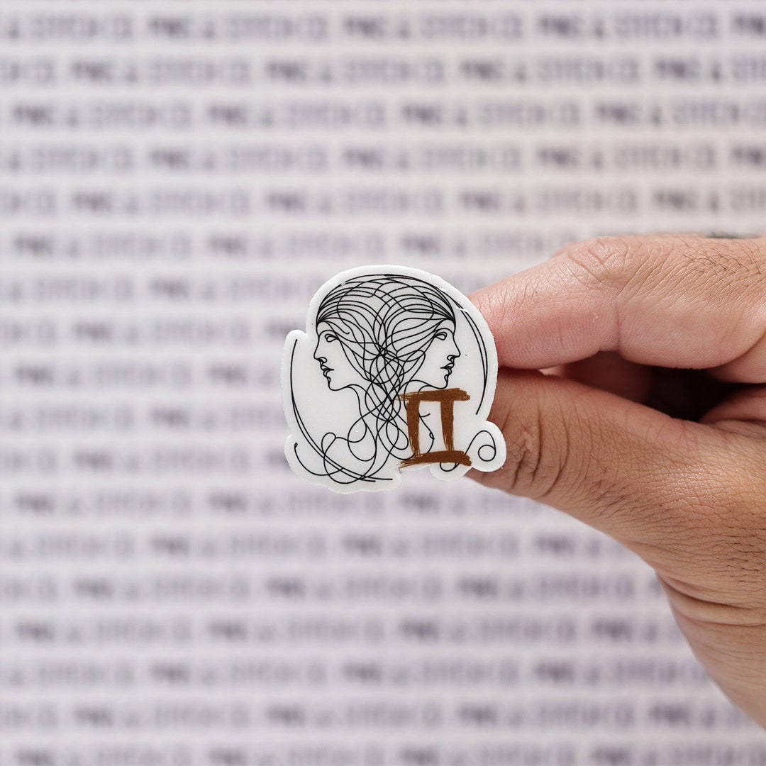 Gemini Line Art Zodiac UV Resin Pin, Handmade and Customizable, Unique ...