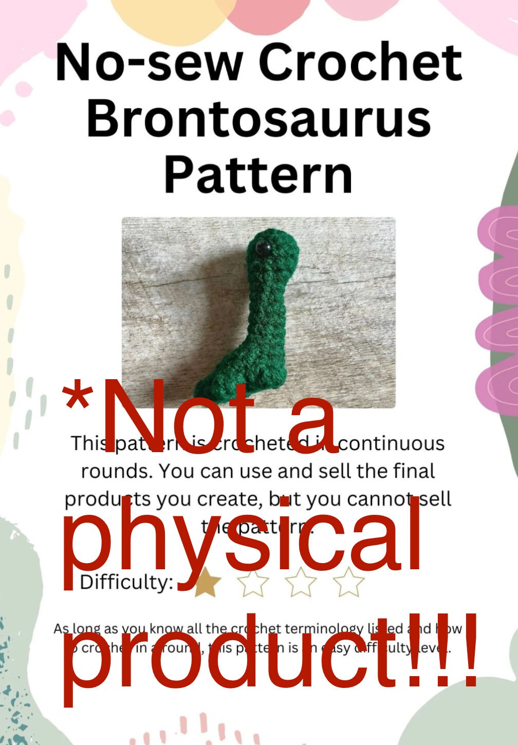 No-sew Crochet Brontosaurus Pattern. Simple Dinosaur Pattern. - Etsy