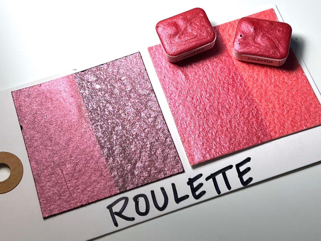 ROULETTE Quarter Pan Metallic Watercolor Paint LE Vegan Binder - Etsy