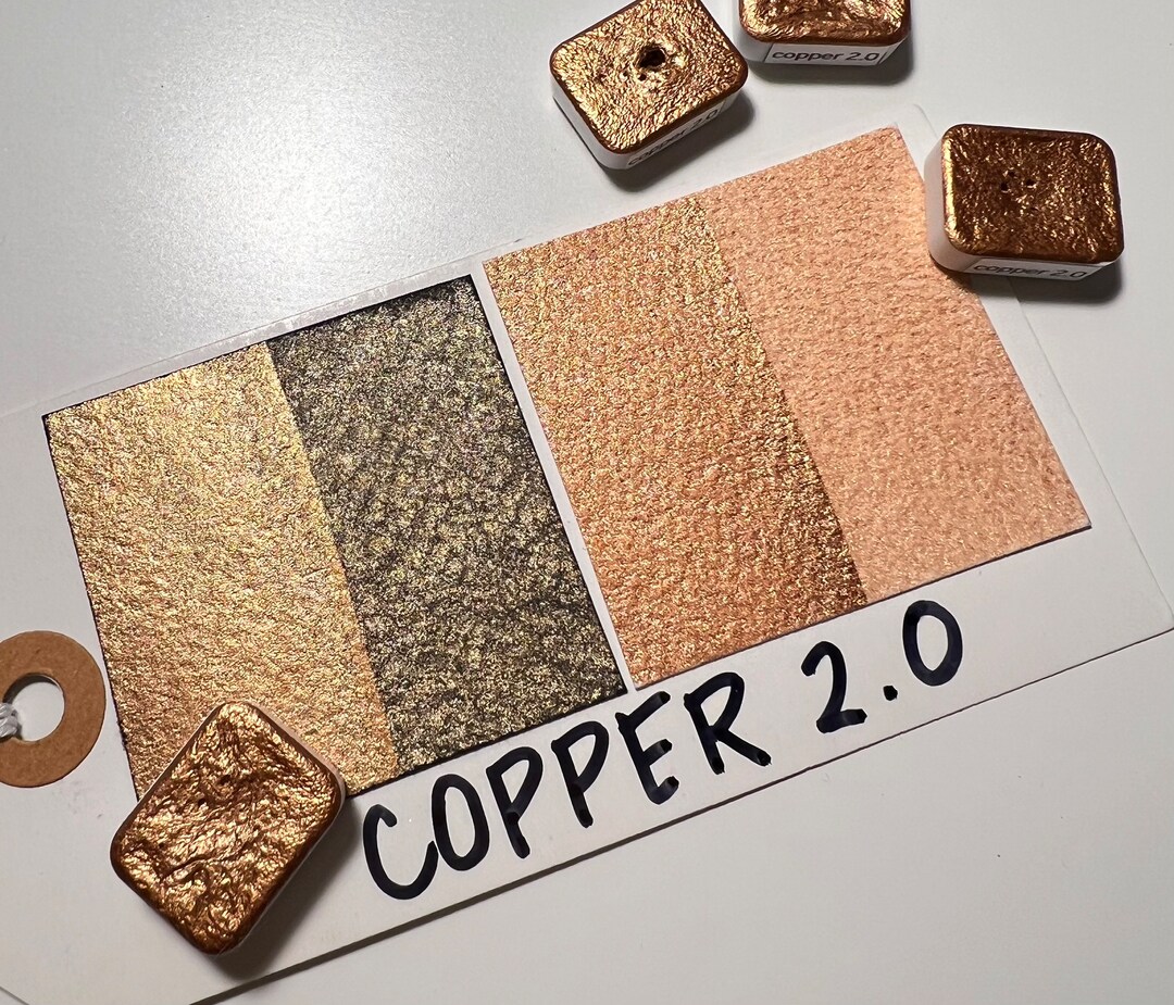 COPPER 2.0 Quarter Pan Metallic Watercolor Paint - Vegan Binder - Etsy