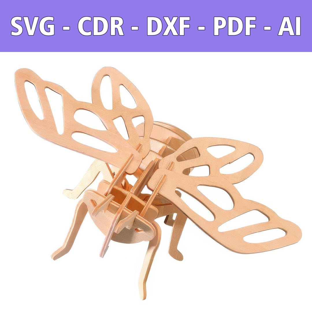 3D Model Moth 3 Mm Laser File for Laser Cutter - SVG, CDR and More ...