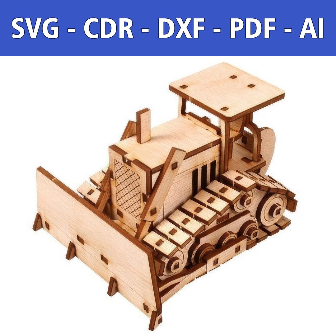 Laser File Bulldozer 3D Model - SVG, CDR and More - for Creative Crafts ...