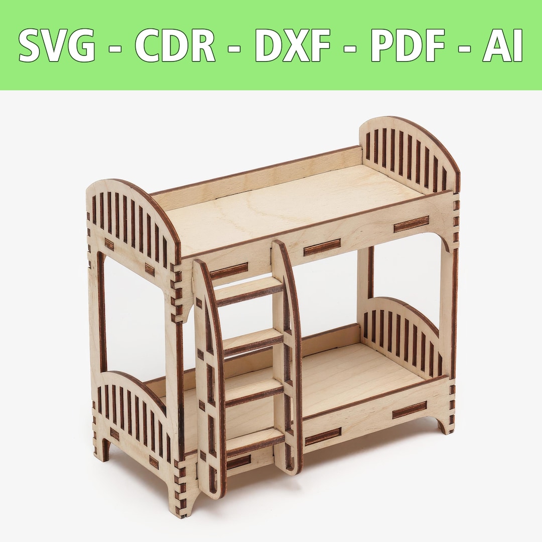 Laser File for Doll's Bunk Bed 1:12 4 Mm - SVG, CDR and More - Files ...