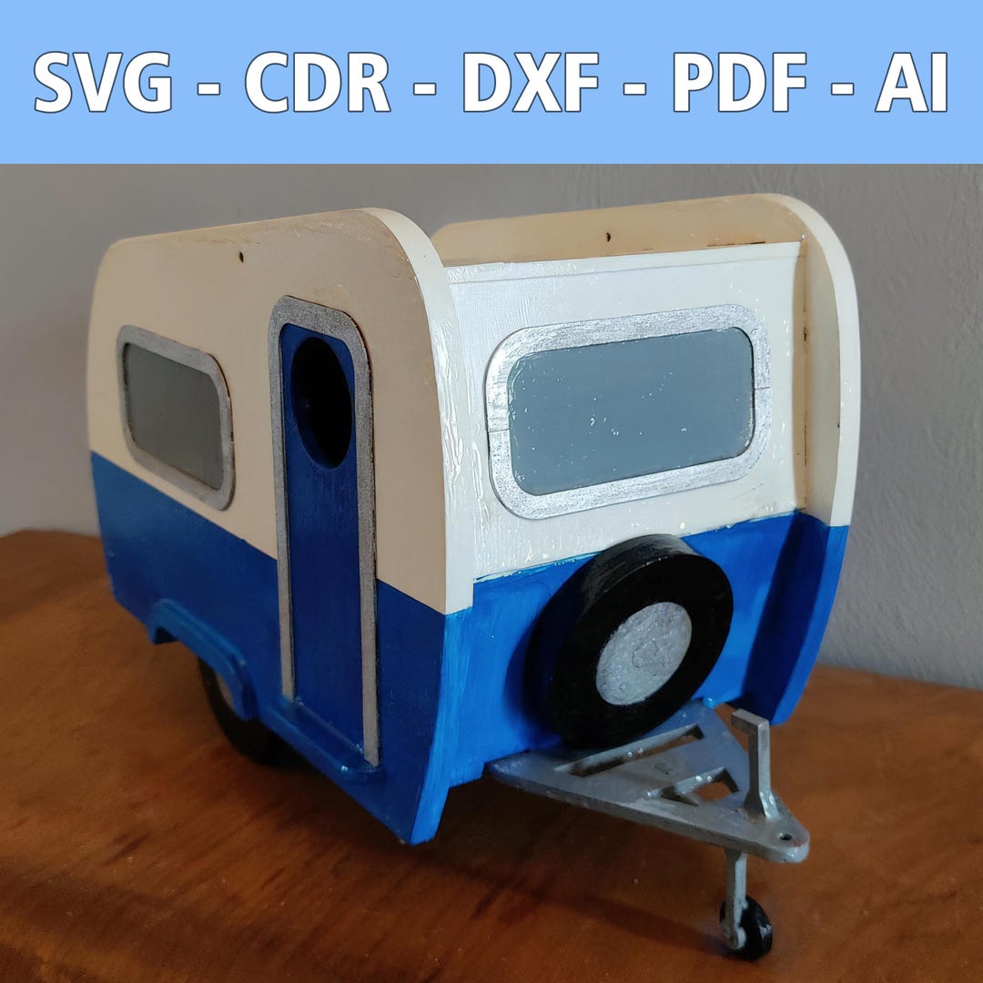 Caravan-style Birdhouse Laser File - SVG, CDR and More - Lasercut ...
