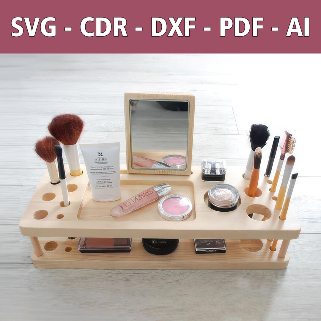 Elegant Makeup Organizer Laser File - SVG, CDR and More - Perfect for ...