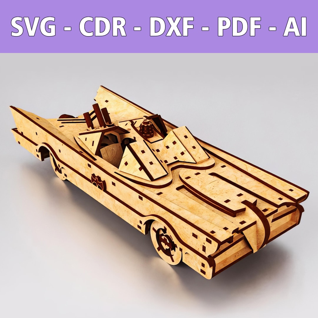 Laser File Batmobile Vehicle SVG, CDR and More Perfect for Kids ...
