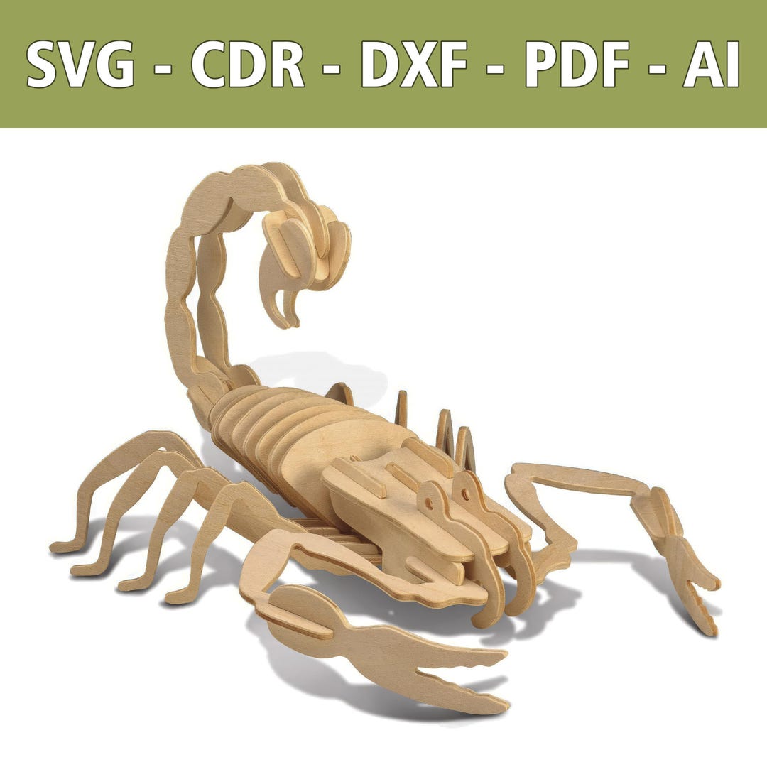 3D Scorpion Model Laser File - SVG, CDR and More - Decorative Art for ...
