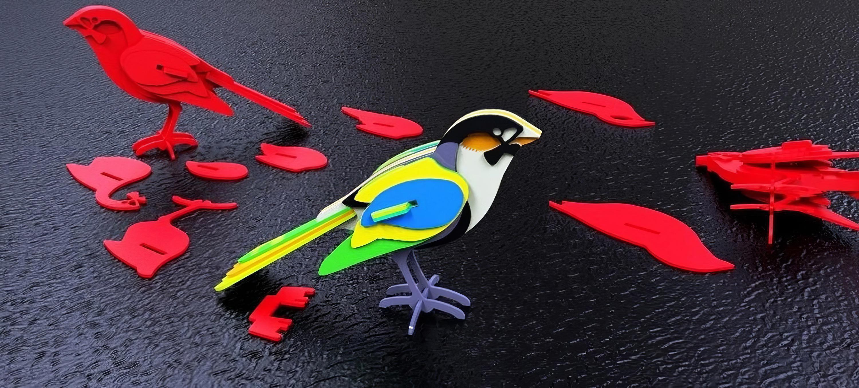 3D Bird Model Laser File - SVG, CDR and More - for Craft Projects ...