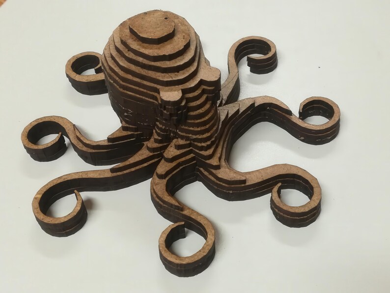3D Octopus Laser File for Wood or Cardboard - SVG, CDR and More - for ...