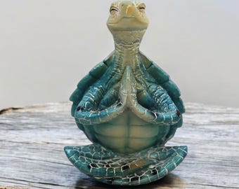 Zen Meditating Turtle Statue Calming Anti-anxiety Sea Turtle Decor for ...
