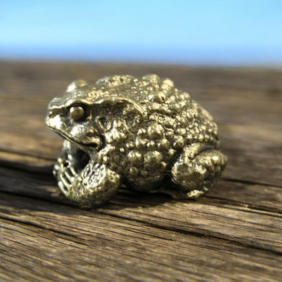 Vintage Brass Gold Lucky Toad Tea Pet Simulated Animal Figurine ...