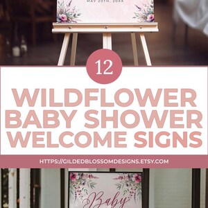 Baby in Bloom Welcome Baby Shower Sign Wildflower Editable Entrance ...