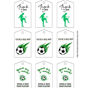 DIY Printable Football-theme Thank You Gift Tags - Etsy