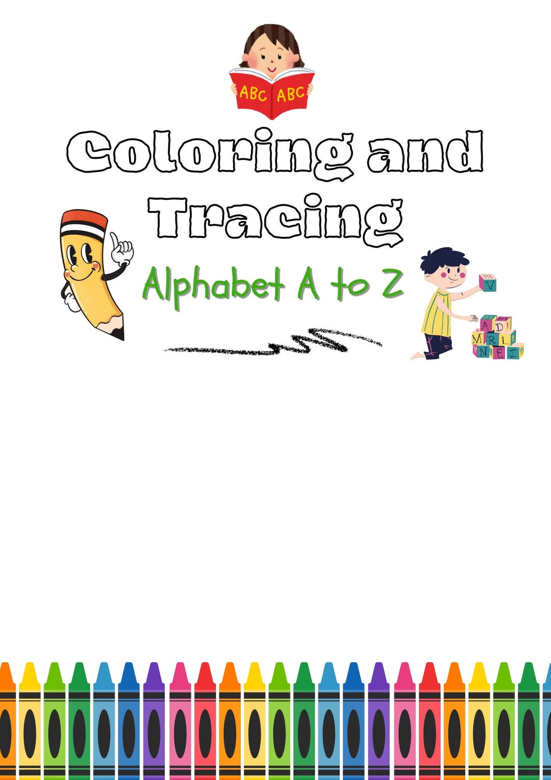 Alphabet A to Z Coloring & Tracing Worksheets - Etsy