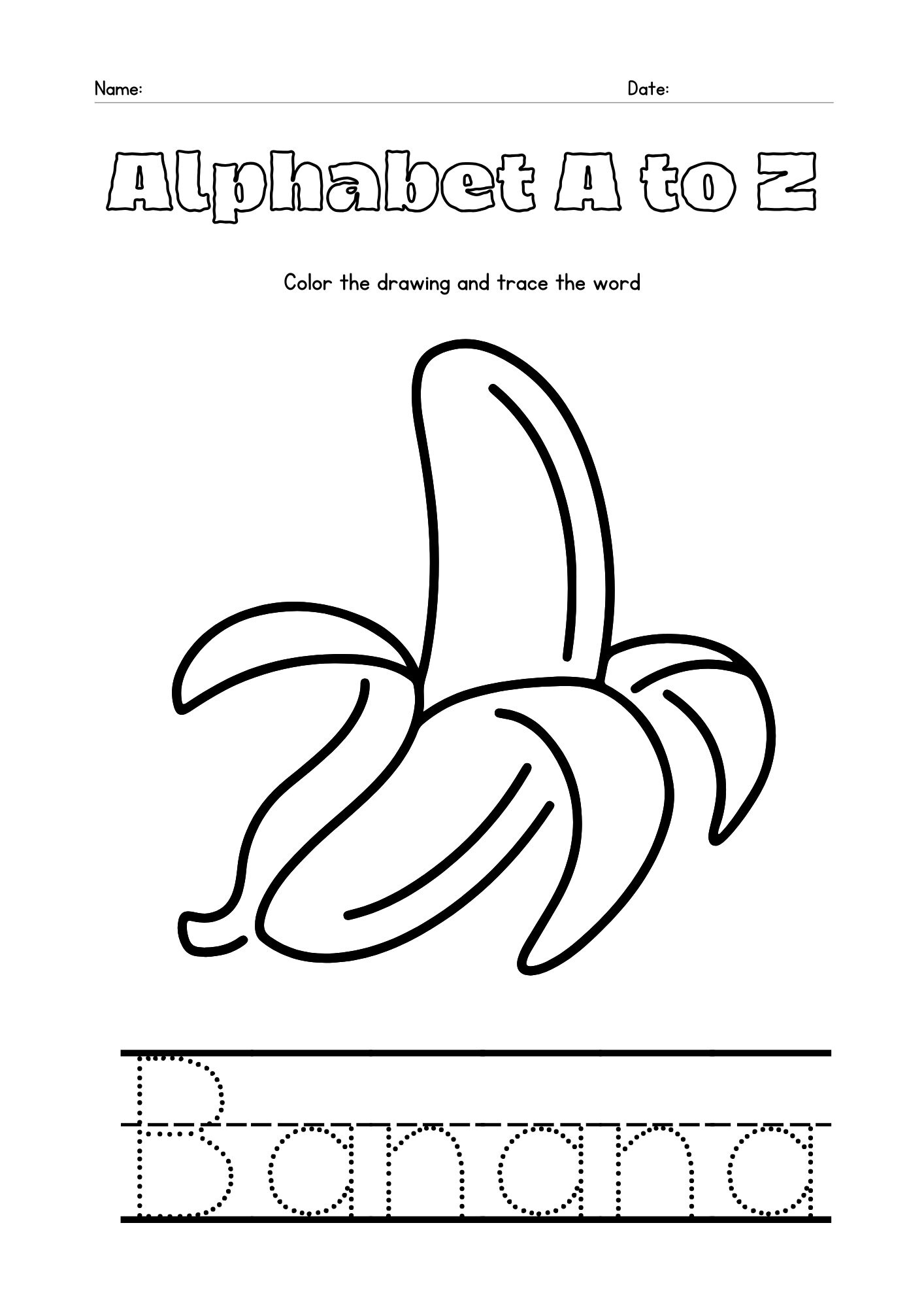 Alphabet A to Z Coloring & Tracing Worksheets - Etsy