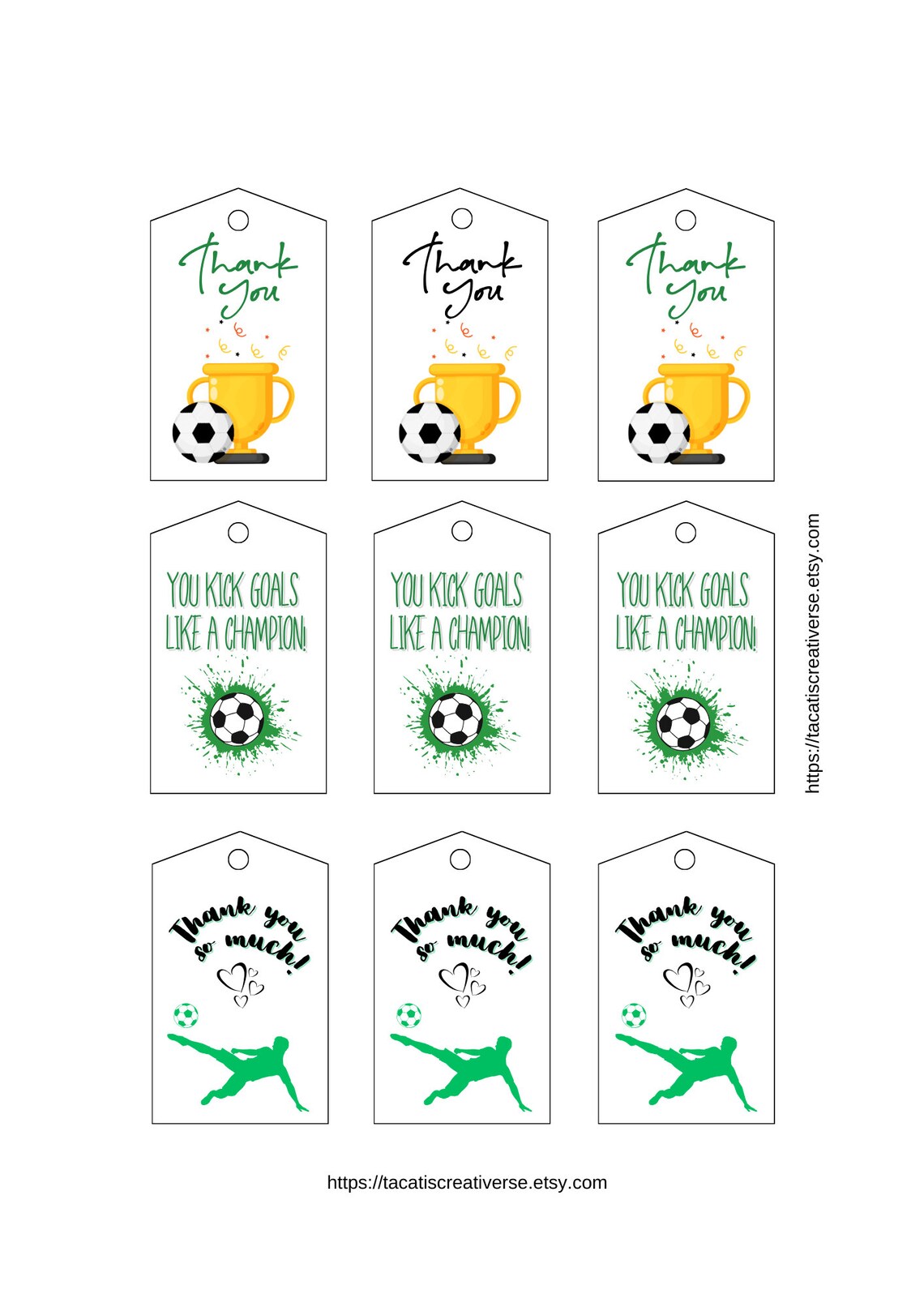 DIY Printable Football-theme Thank You Gift Tags - Etsy