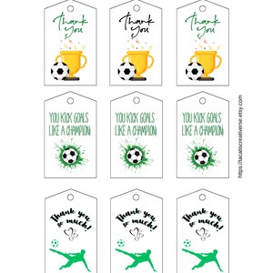 DIY Printable Football-theme Thank You Gift Tags - Etsy
