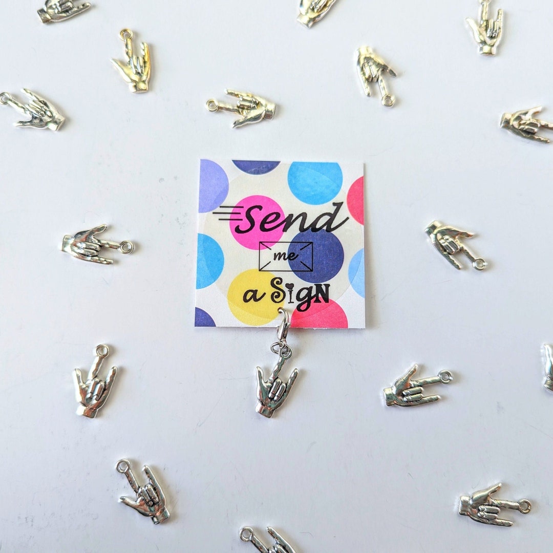 ASL "i Love You" Hand Sign Charm With Lobster Clasp - Etsy